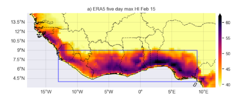 Dangerous humid heat in southern West Africa about 4°C hotter due to ...